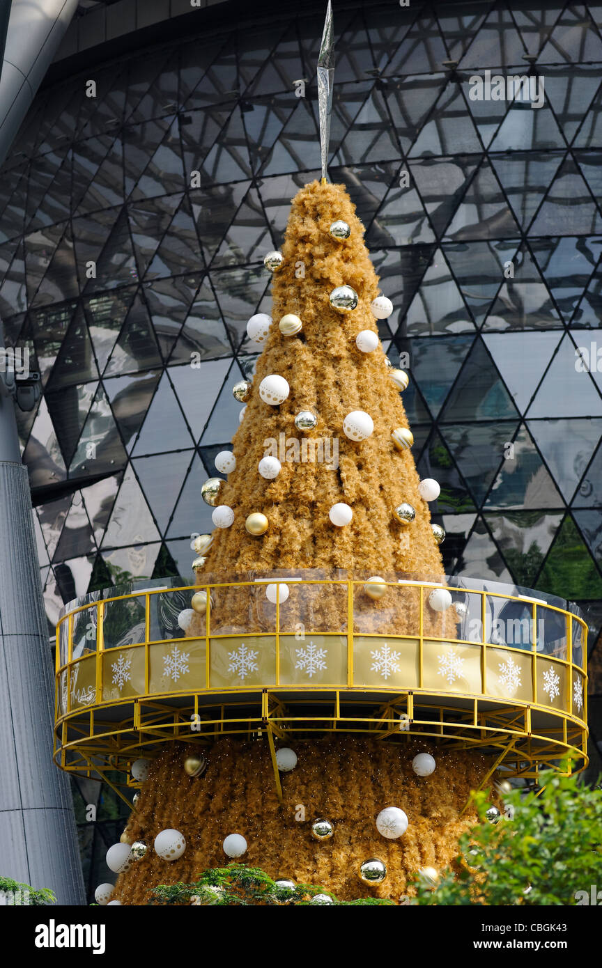 Christmas tree with a viewing platform around it outside the ION Centre ...