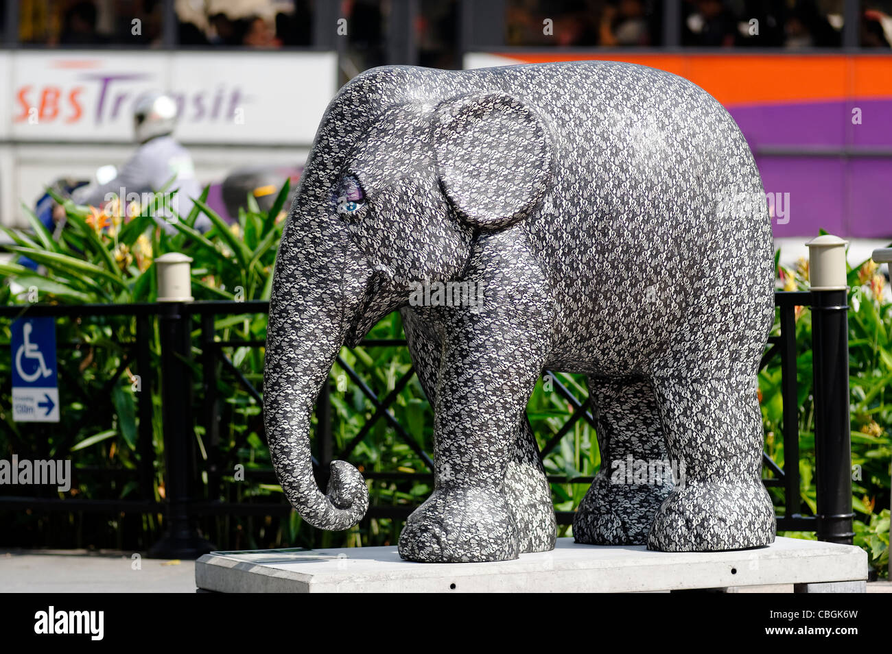 Colourful Elephant art exhibit in Singapore Stock Photo - Alamy