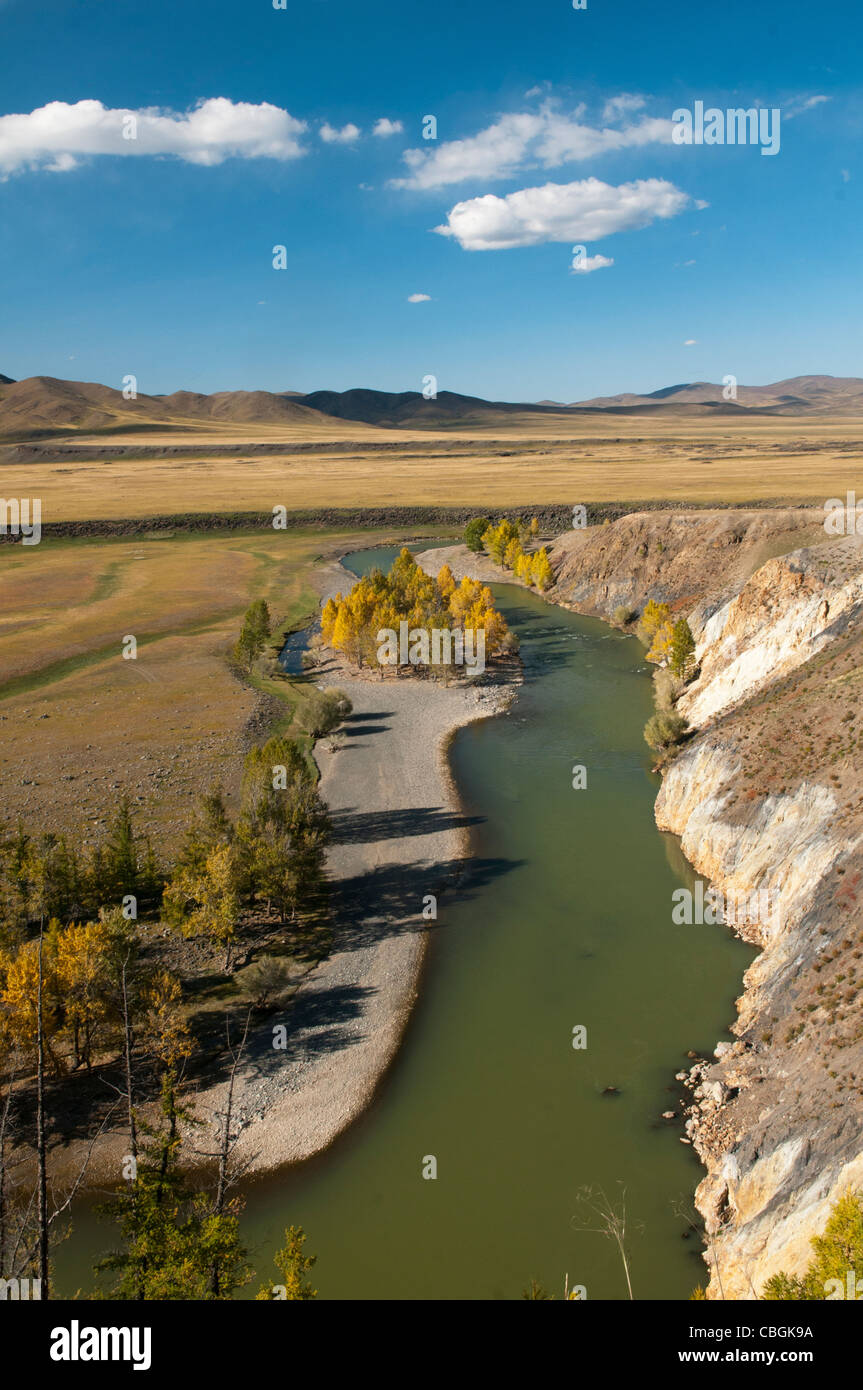 beautiful landscape in the Orkhon River Valley of Central Mongolia ...
