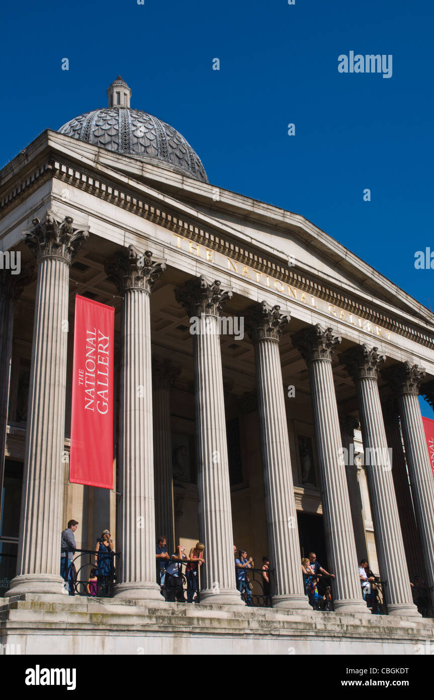 National Gallery art museum at Trafalgar Square central London England ...