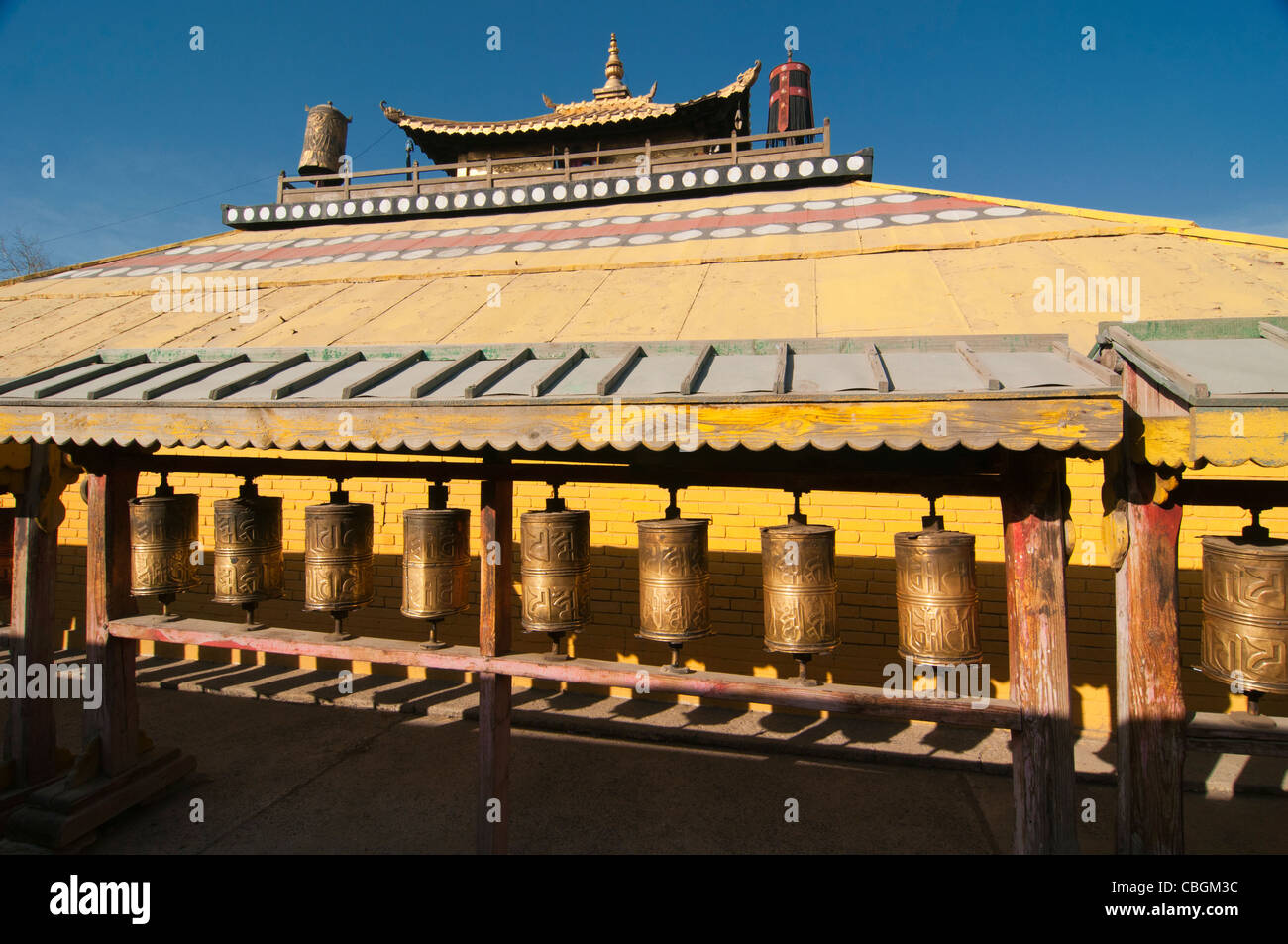 prayer wheels at Gandan Monastery in Ulan Baatar, Mongolia Stock Photo ...