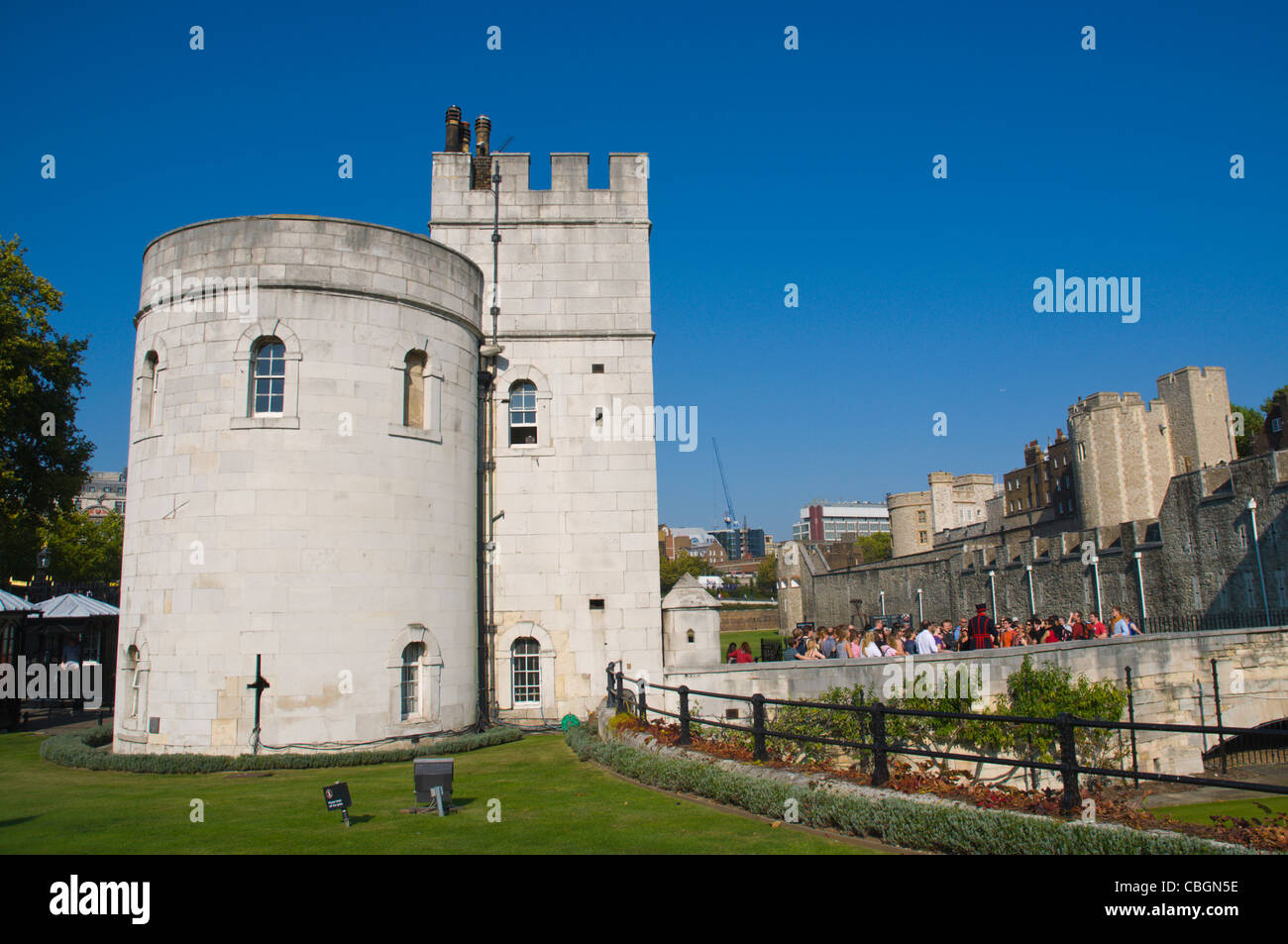 Middle tower of Tower of London fortress complex exterior Tower Hill ...