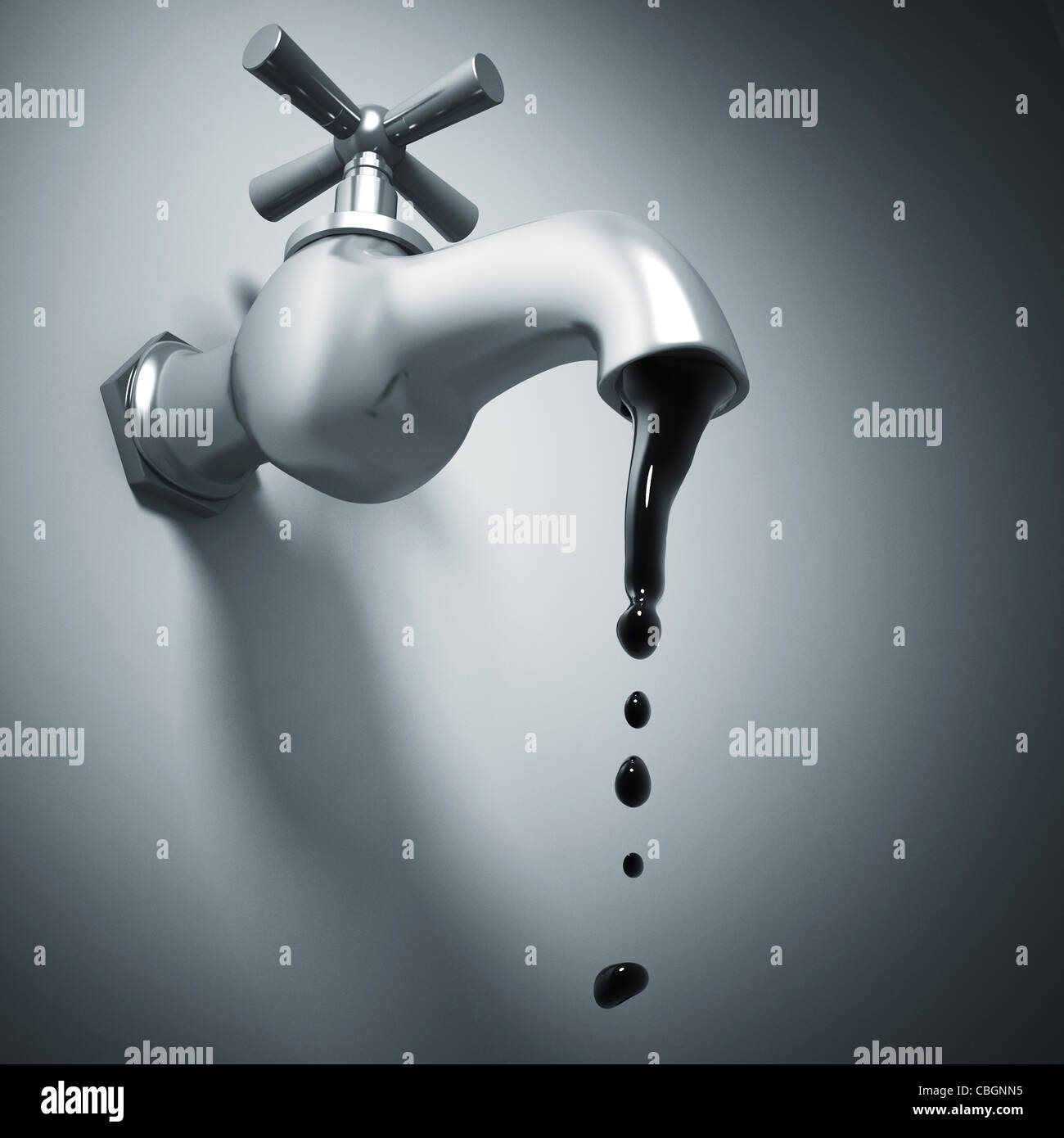 3d metal tap and oil drop Stock Photo - Alamy