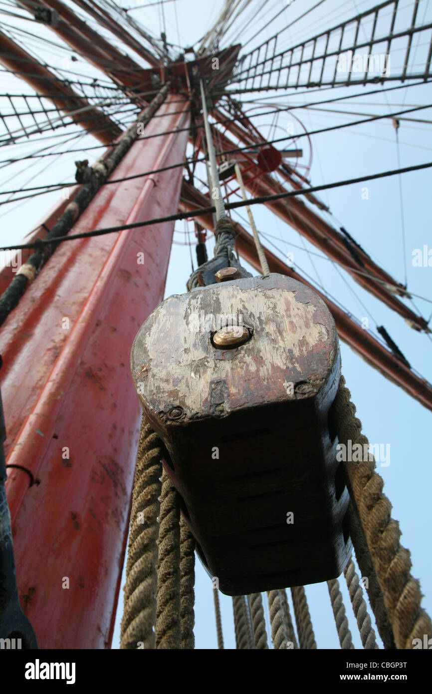 vessel equipment. Rigging. masts Stock Photo - Alamy