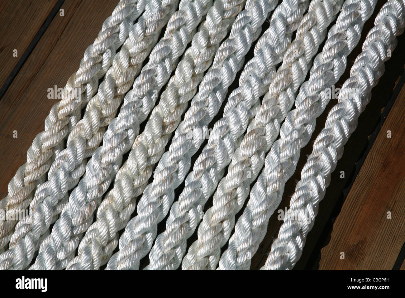 vessel equipment. Rigging. rope Stock Photo - Alamy