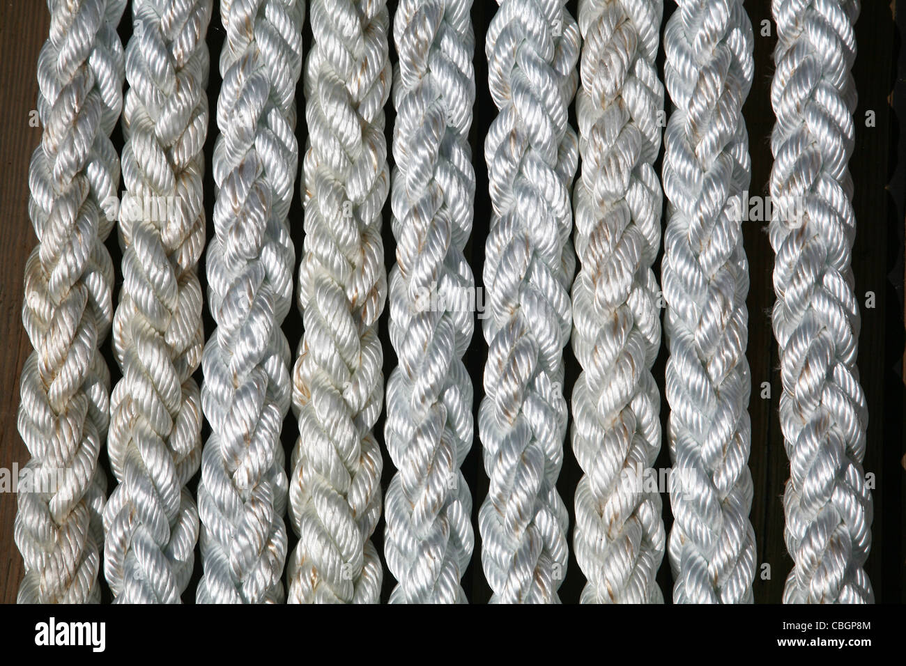 vessel equipment. Rigging. rope Stock Photo - Alamy