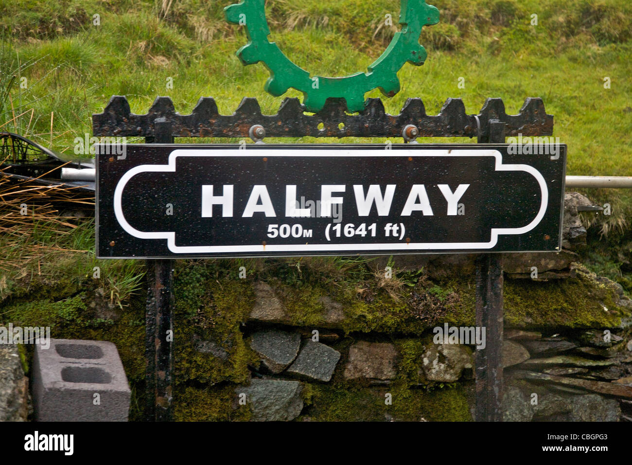 Station platform sign on the Snowdon Mountain Railway Stock Photo - Alamy