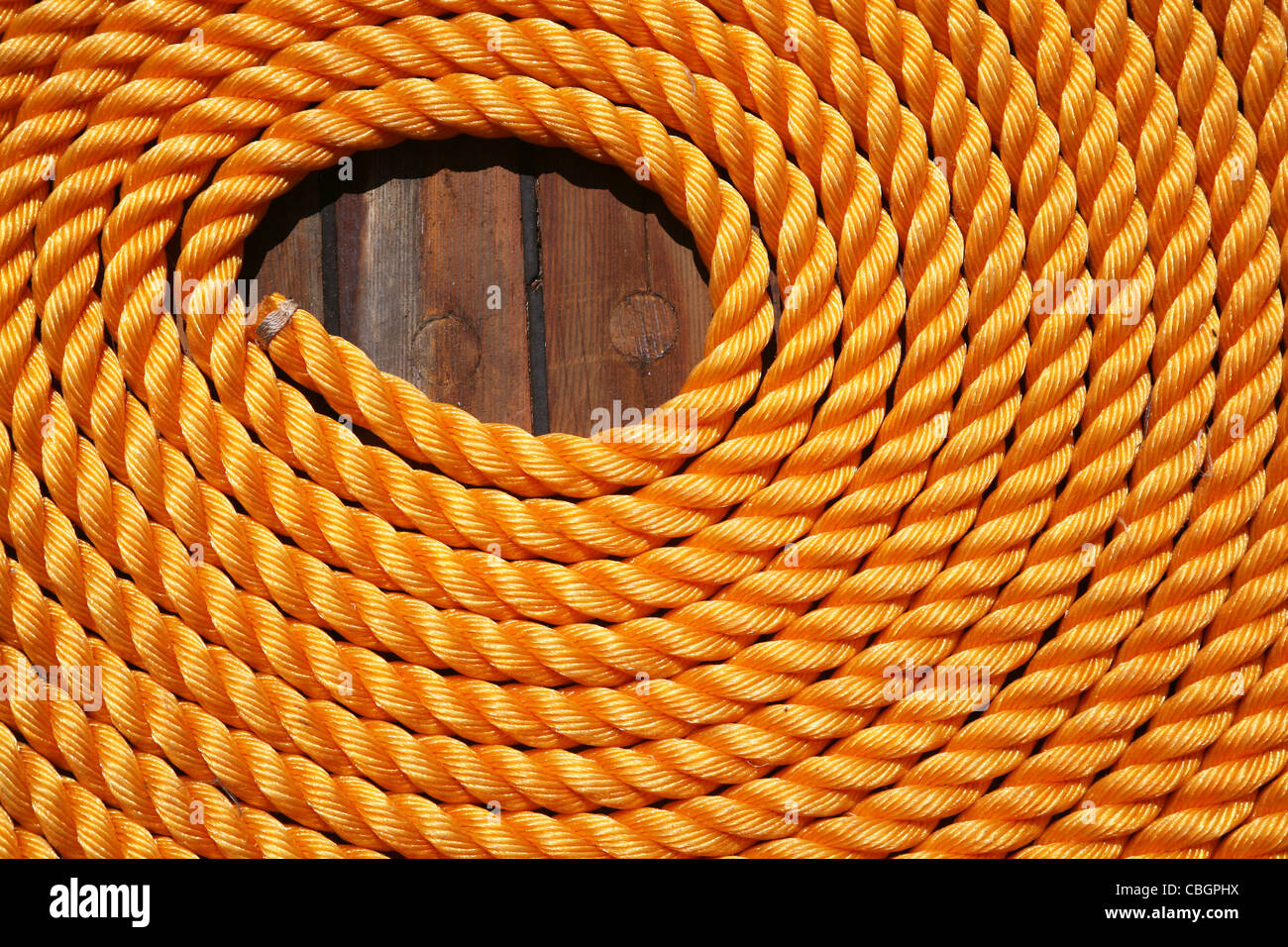 vessel equipment. Rigging. rope. Rope on a deck Stock Photo - Alamy
