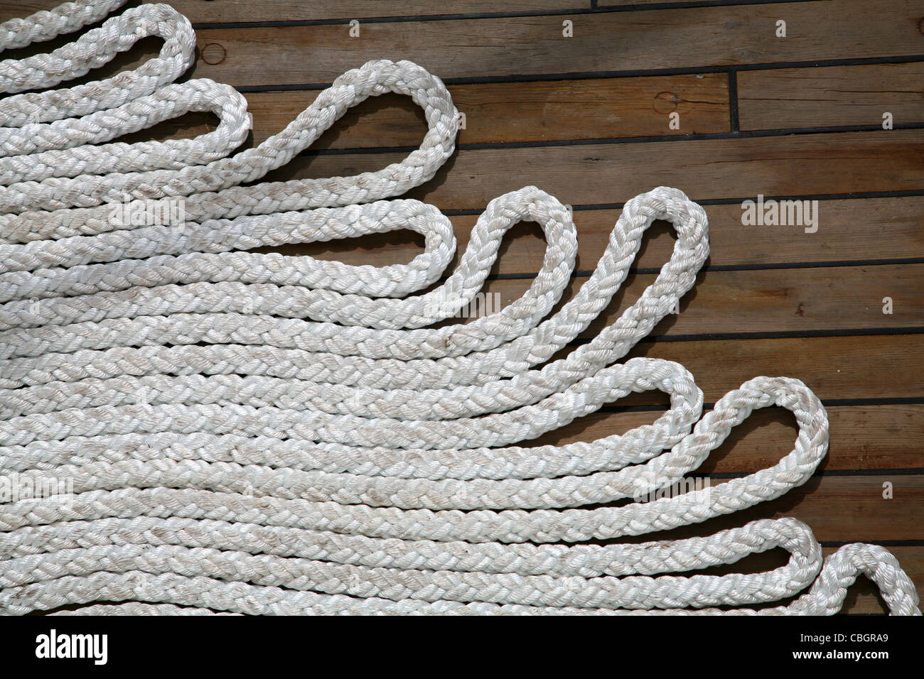 vessel equipment. Rigging. Rope on a deck Stock Photo - Alamy