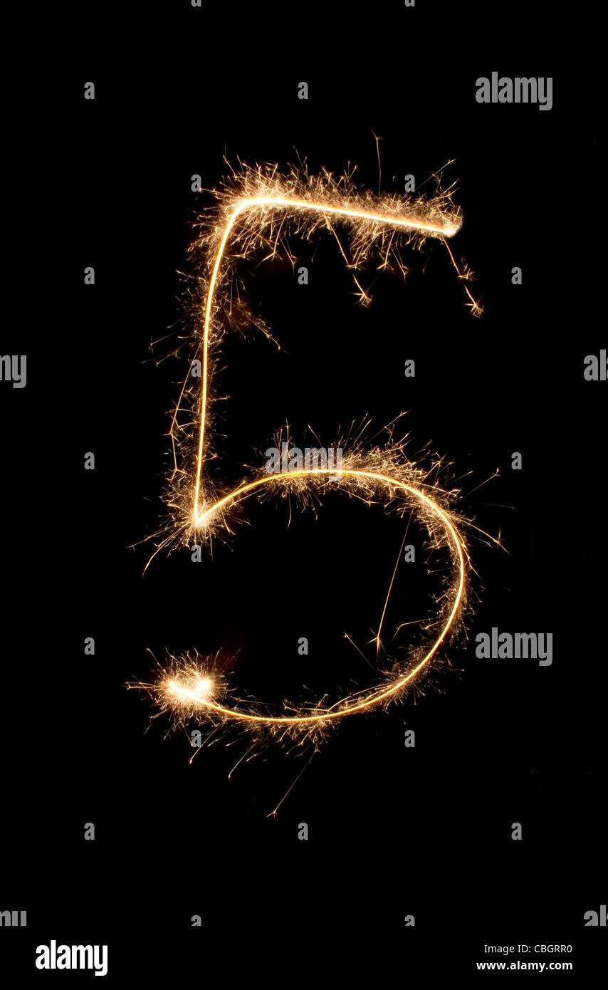 Explosive Number 5 Stock Photo - Alamy