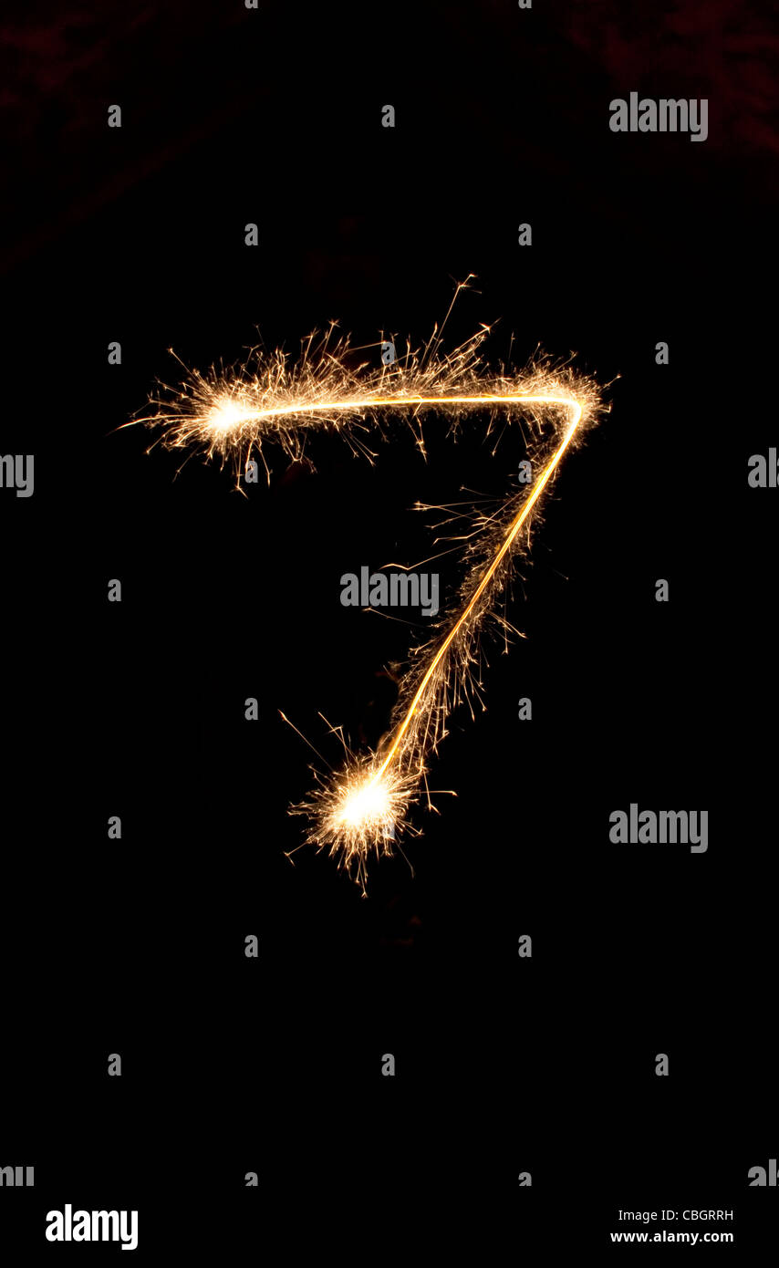 Explosive Number 7 Stock Photo - Alamy