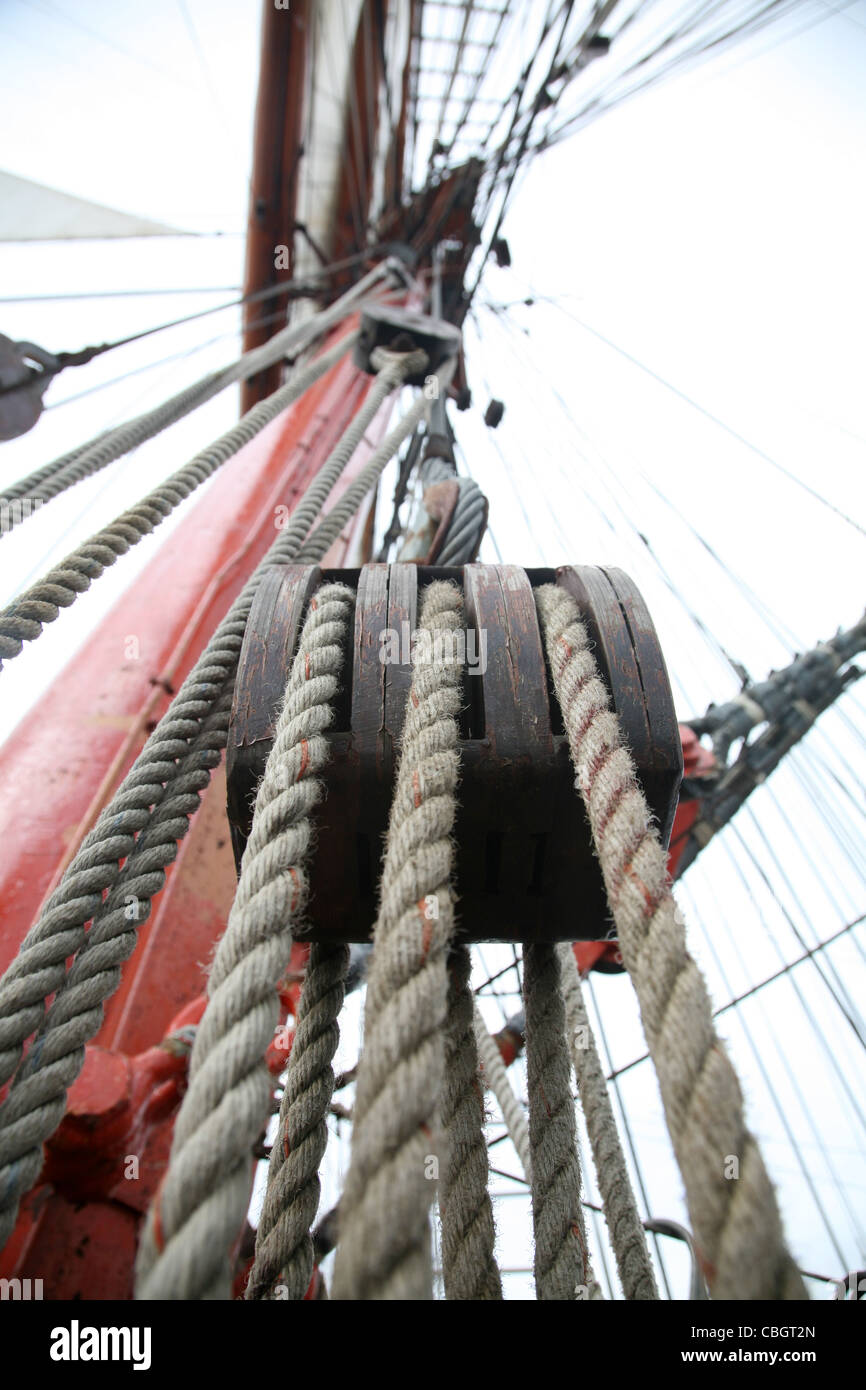 vessel equipment. Rigging. masts Stock Photo - Alamy