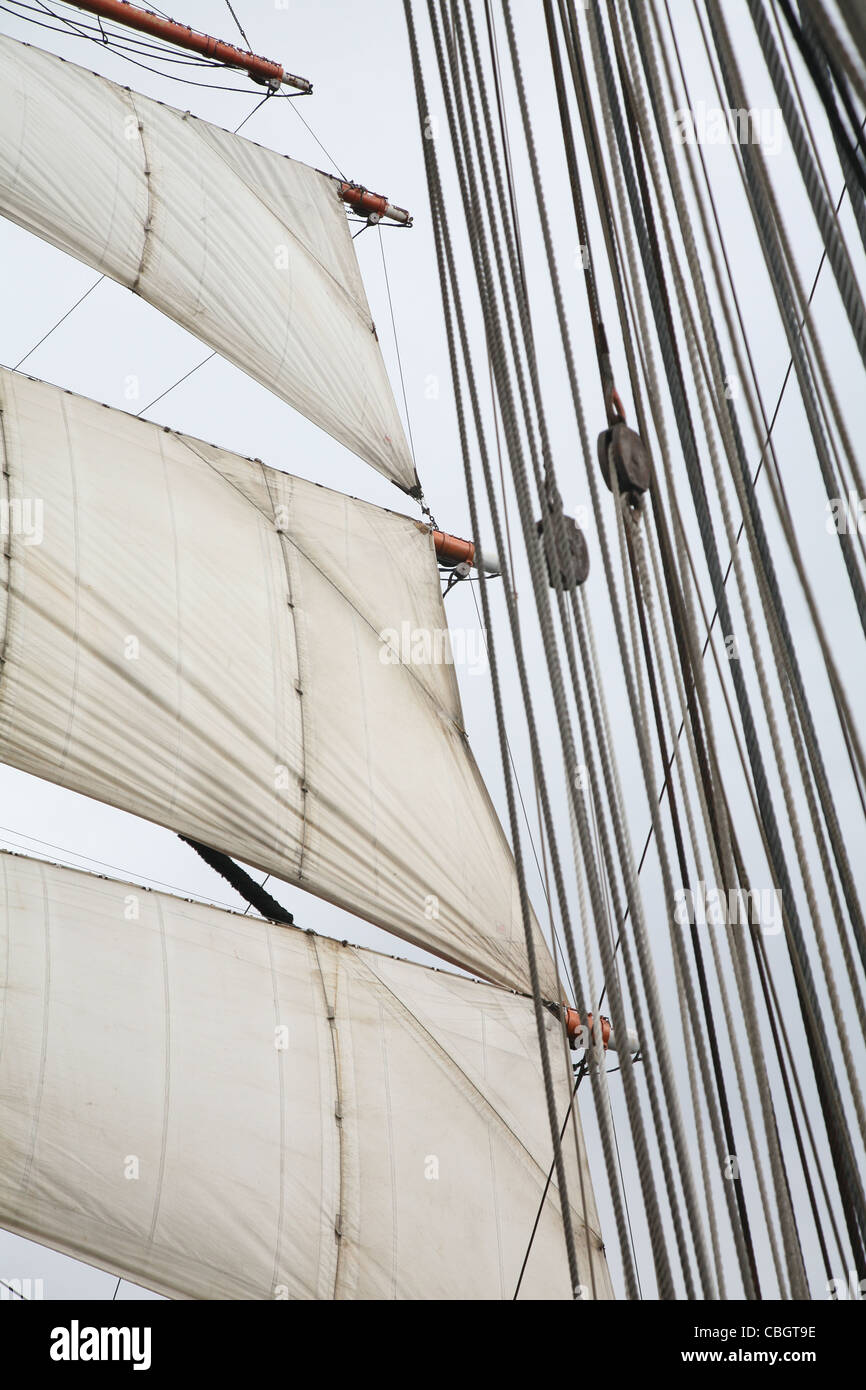 vessel equipment. Rigging. sails Stock Photo - Alamy