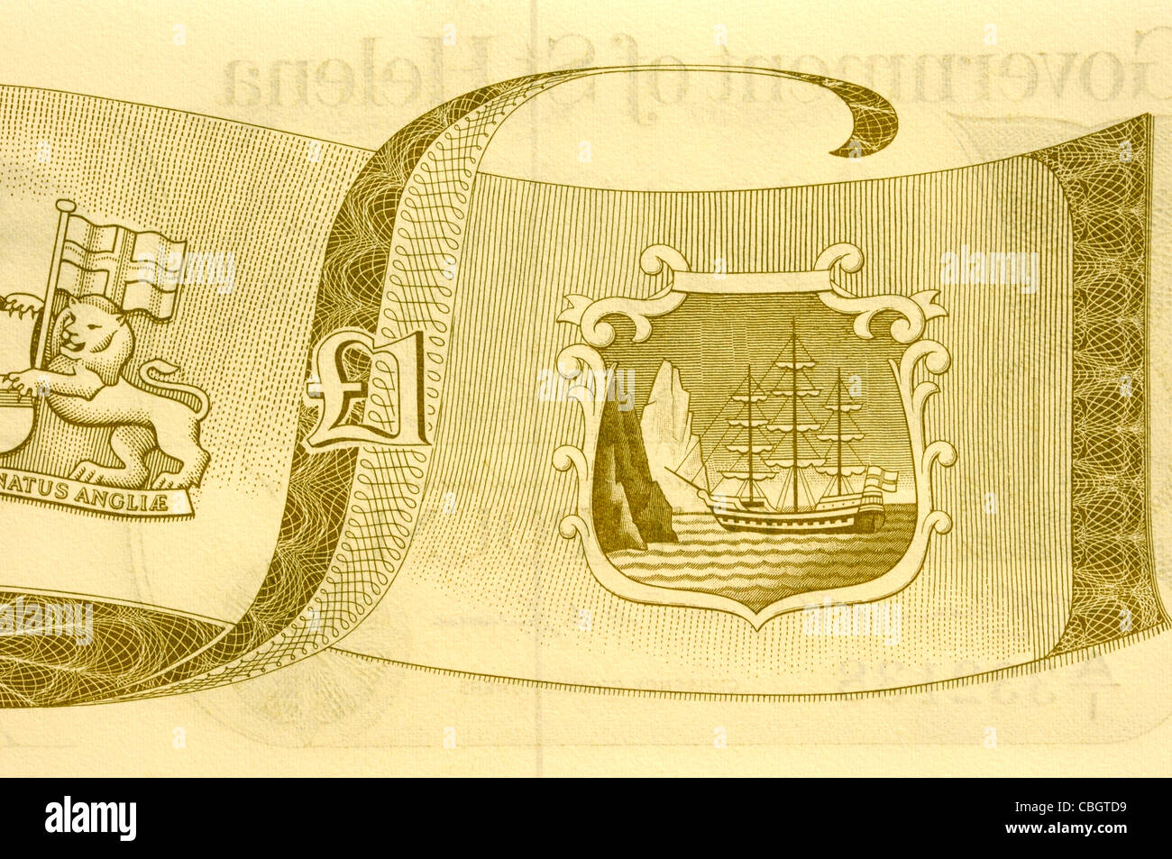 St Helena 1 One Pound Bank Note Stock Photo - Alamy