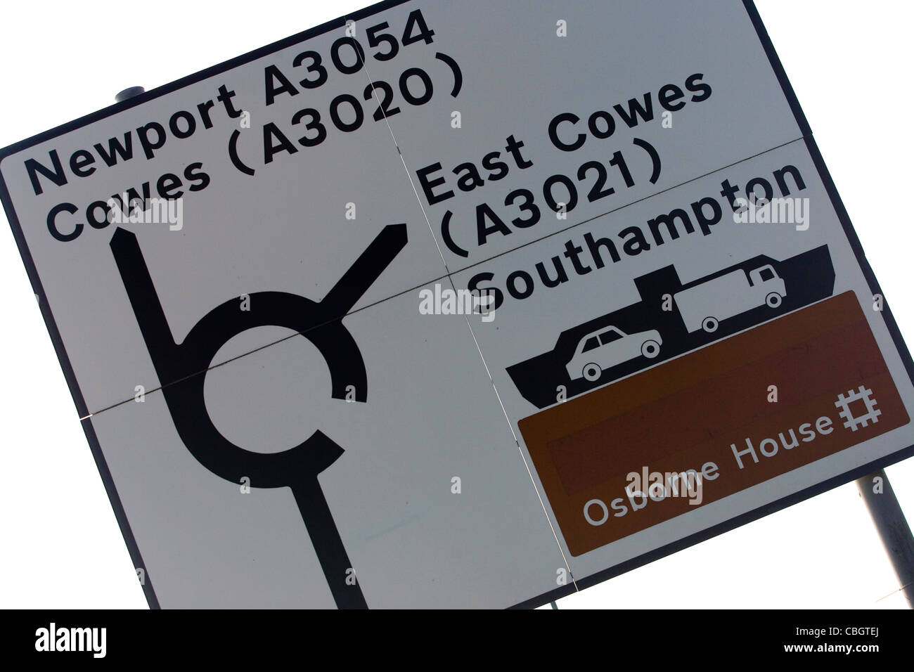 Brown Tourist Destination Signs, Isle of Wight, England, UK Stock Photo ...