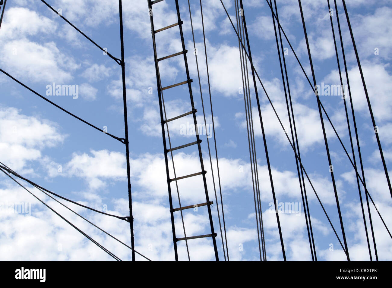 vessel equipment. Rigging. shrouds Stock Photo - Alamy