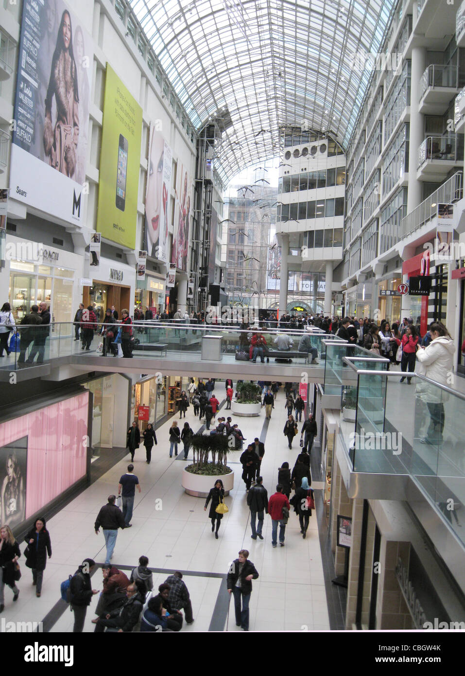 TORONTO, Canada. Eaton Centre shopping mall. Photo Tony Gale Stock ...