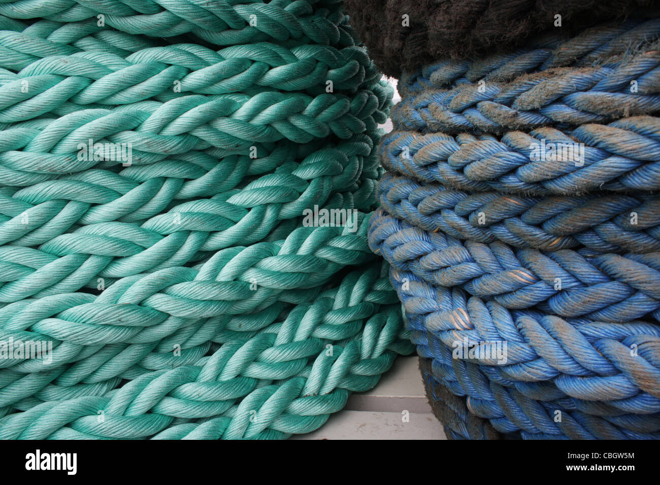 vessel equipment. Rigging. rope Stock Photo - Alamy