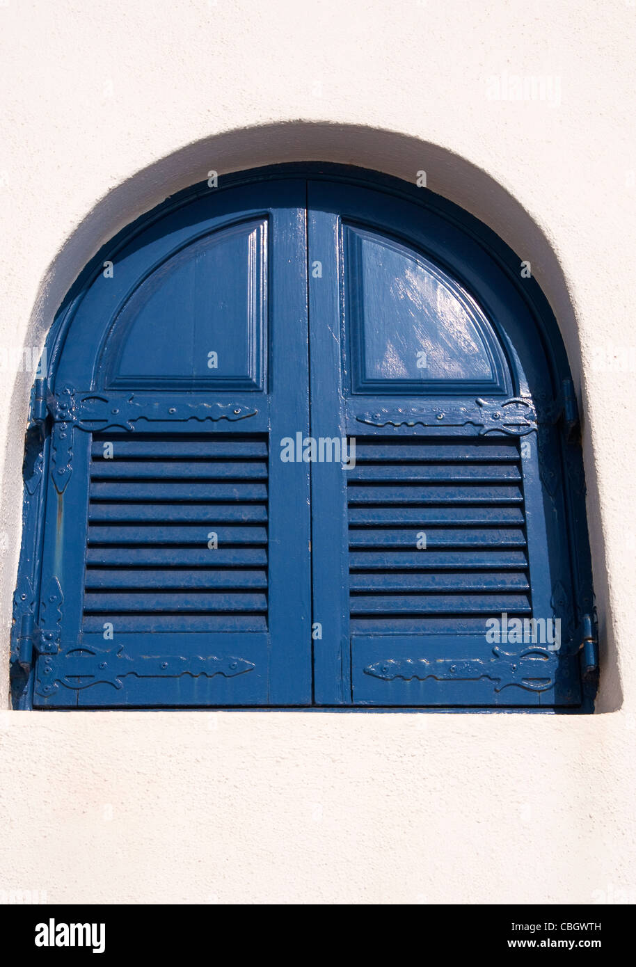 Window shutters, Fira, Santorini, Greece Stock Photo - Alamy