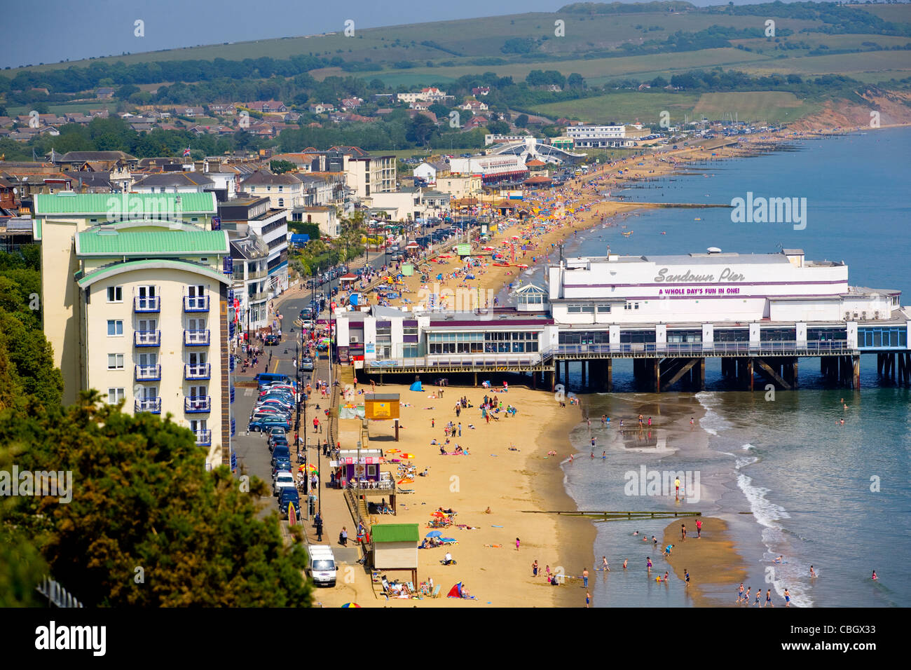 Beach, Pier, Sea, Culver Cliff, Bembridge Down, Bay, Sandown, Isle of ...