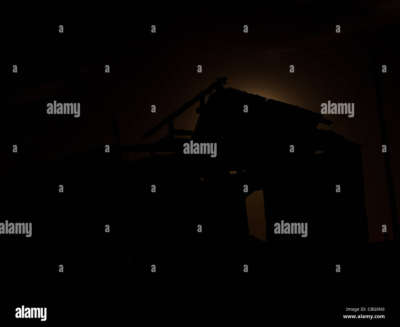 Old american country shack night hi-res stock photography and images ...