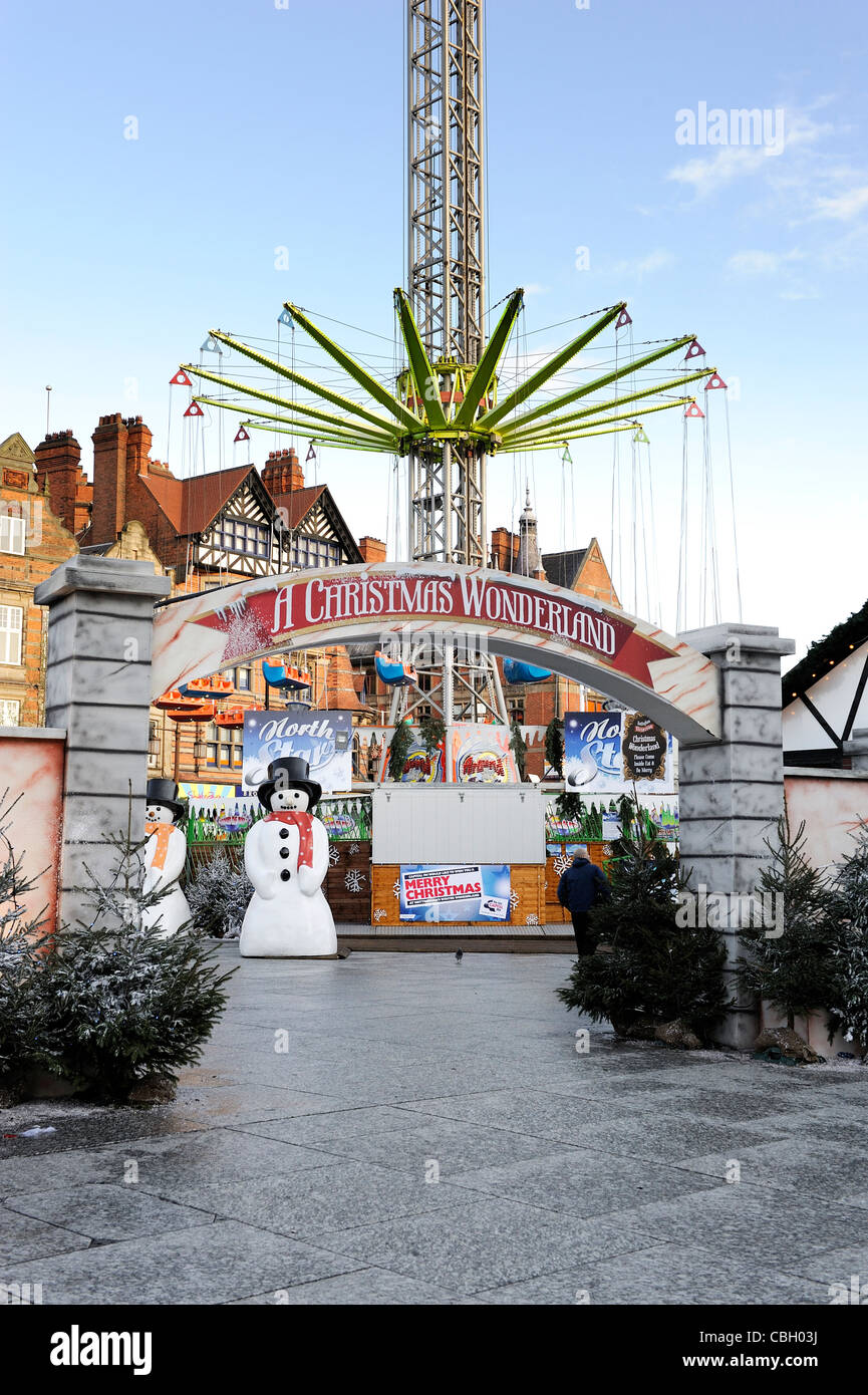 christmas wonderland nottingham city centre england uk Stock Photo - Alamy