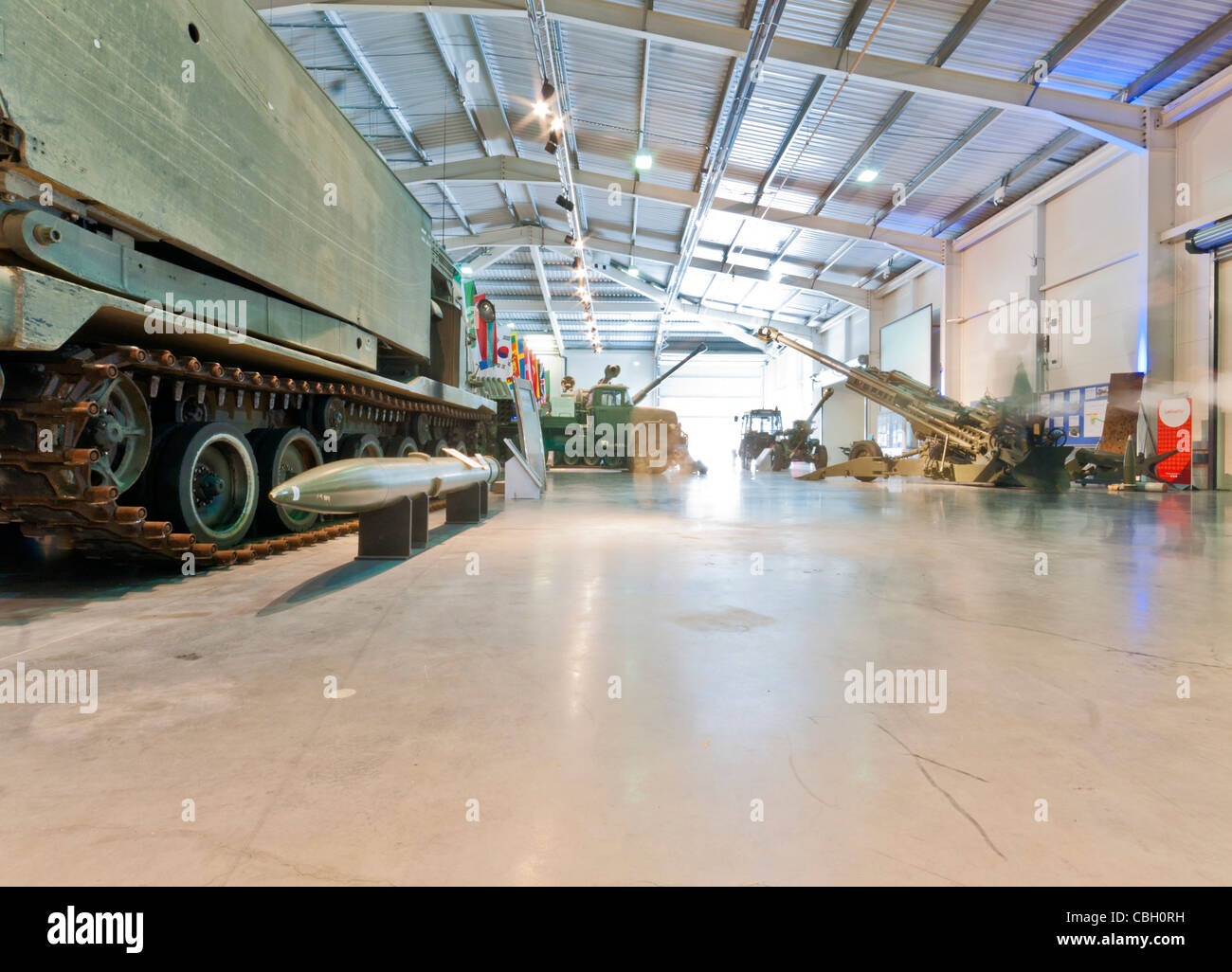Military equipment in the British Army's Armour Museum at Shrivenham ...