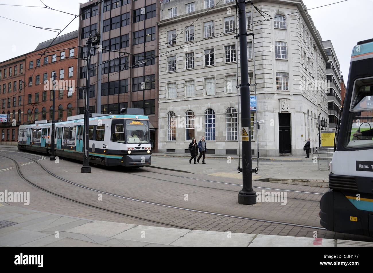 Old Metrolink trams, Manchester Stock Photo - Alamy