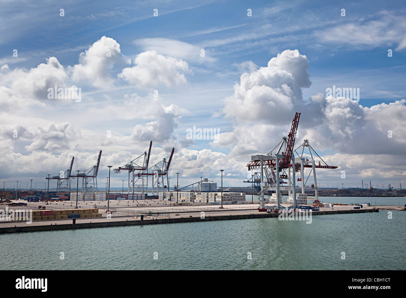 Harbour cranes Dunkirk France Stock Photo - Alamy