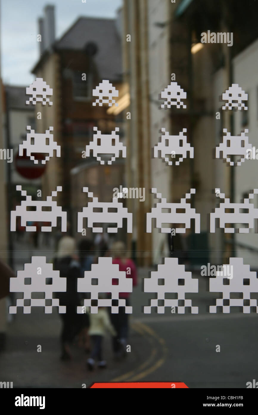 space invaders game image on computer games shop window in wales great ...