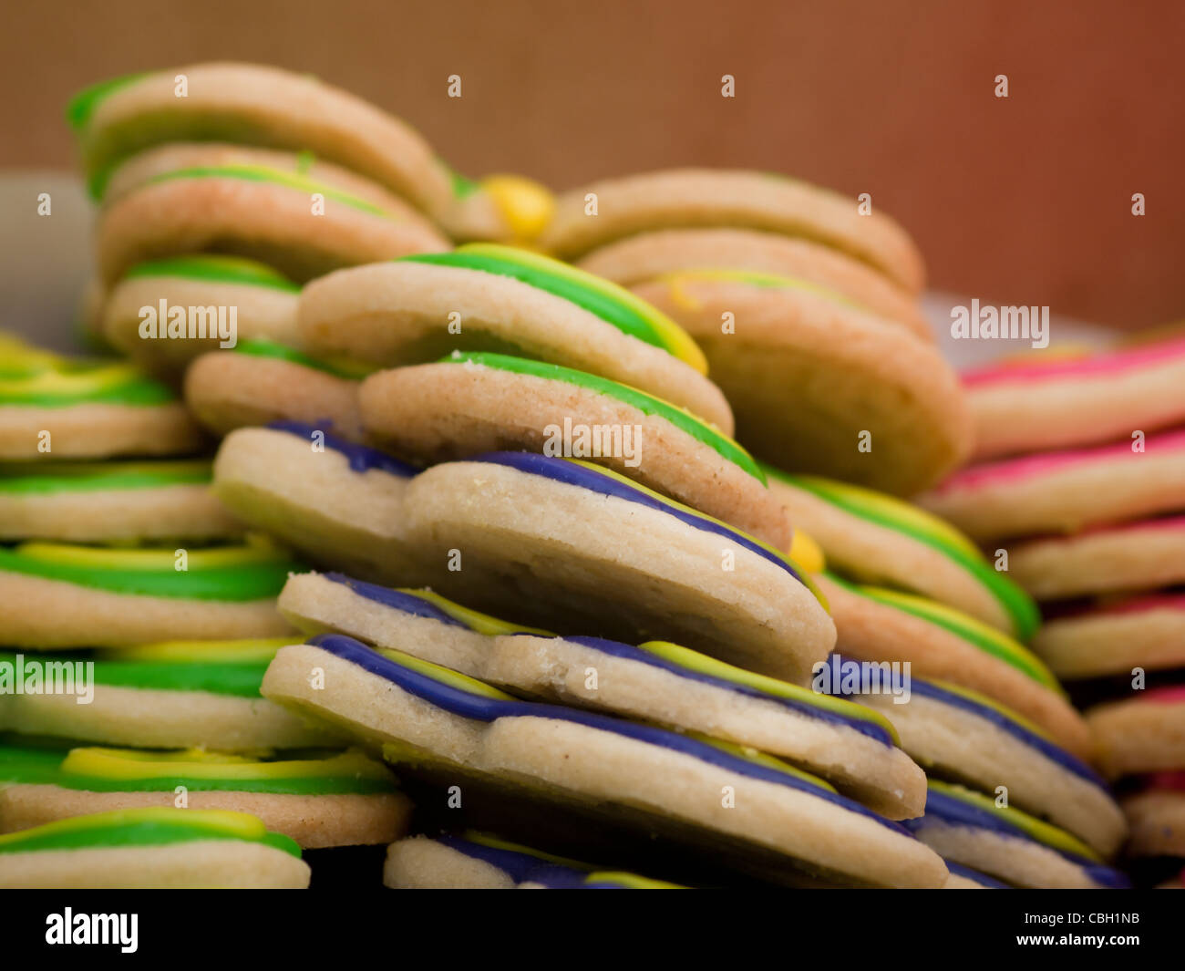 Cookies on the display at the local farmers market Stock Photo - Alamy
