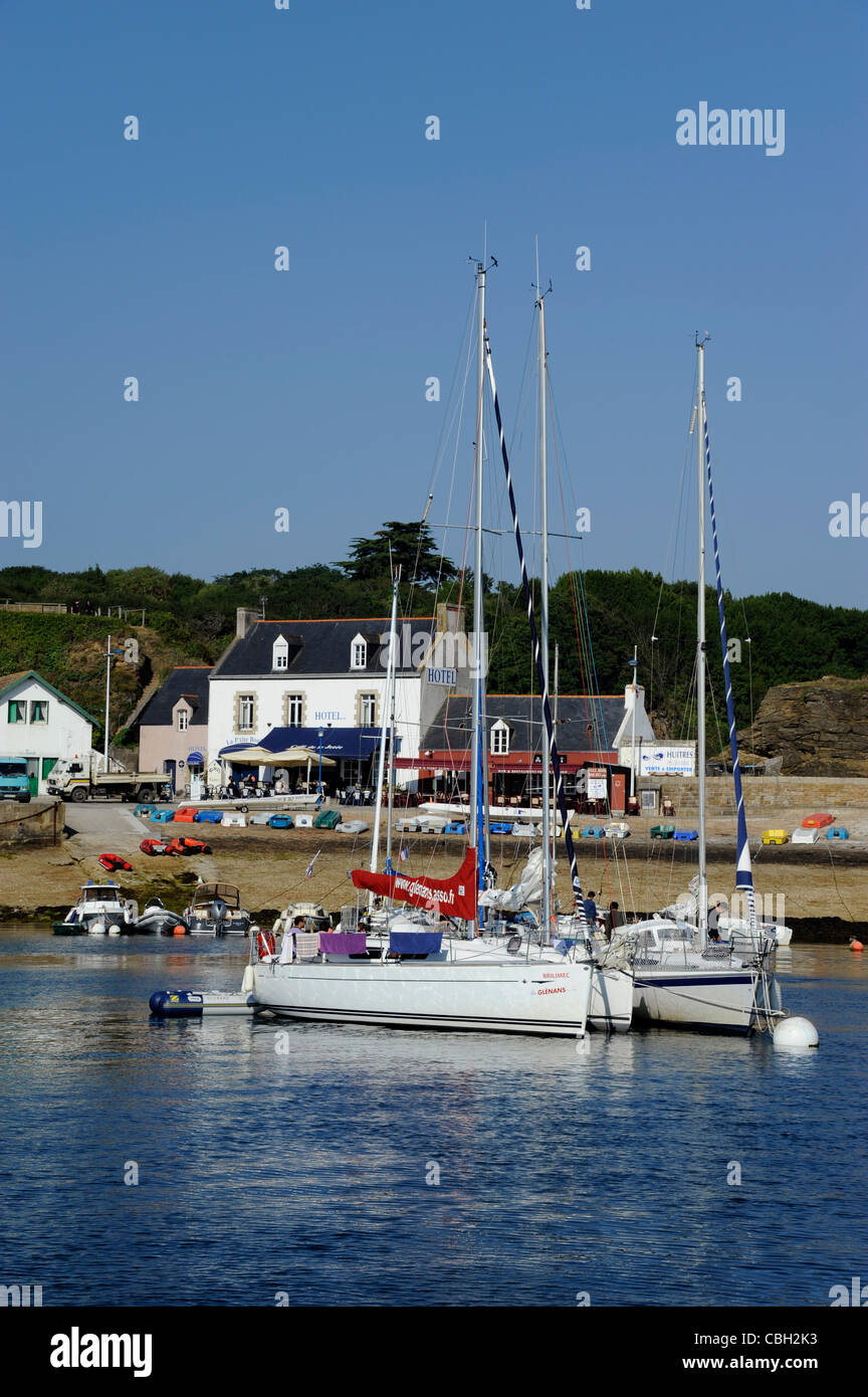Port Tudy harbour,Ile de Groix,Island,Morbihan,Bretagne,Brittany,France ...