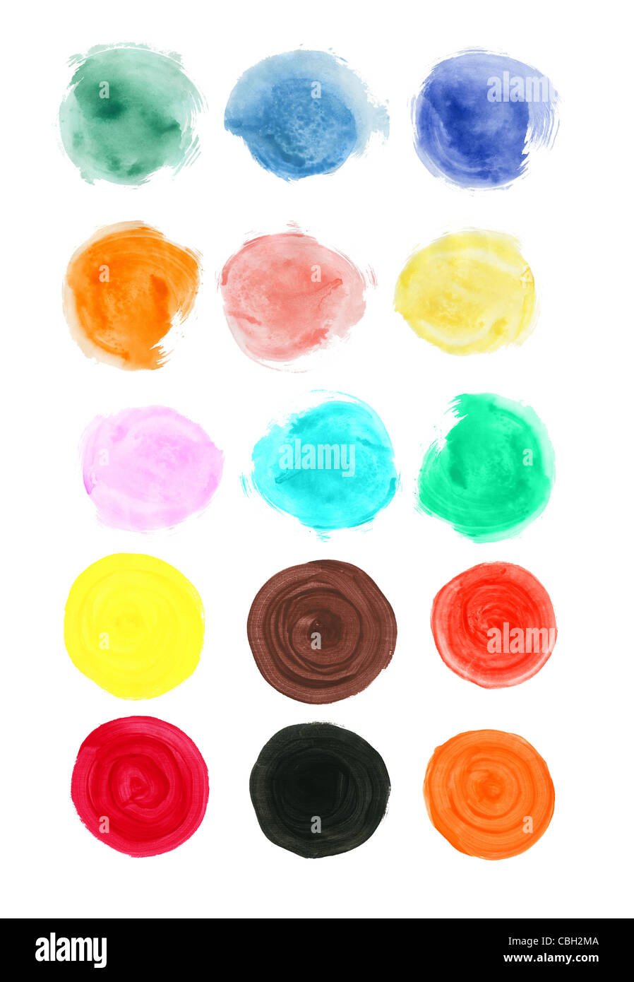Black paint blobs watercolor Cut Out Stock Images & Pictures - Alamy