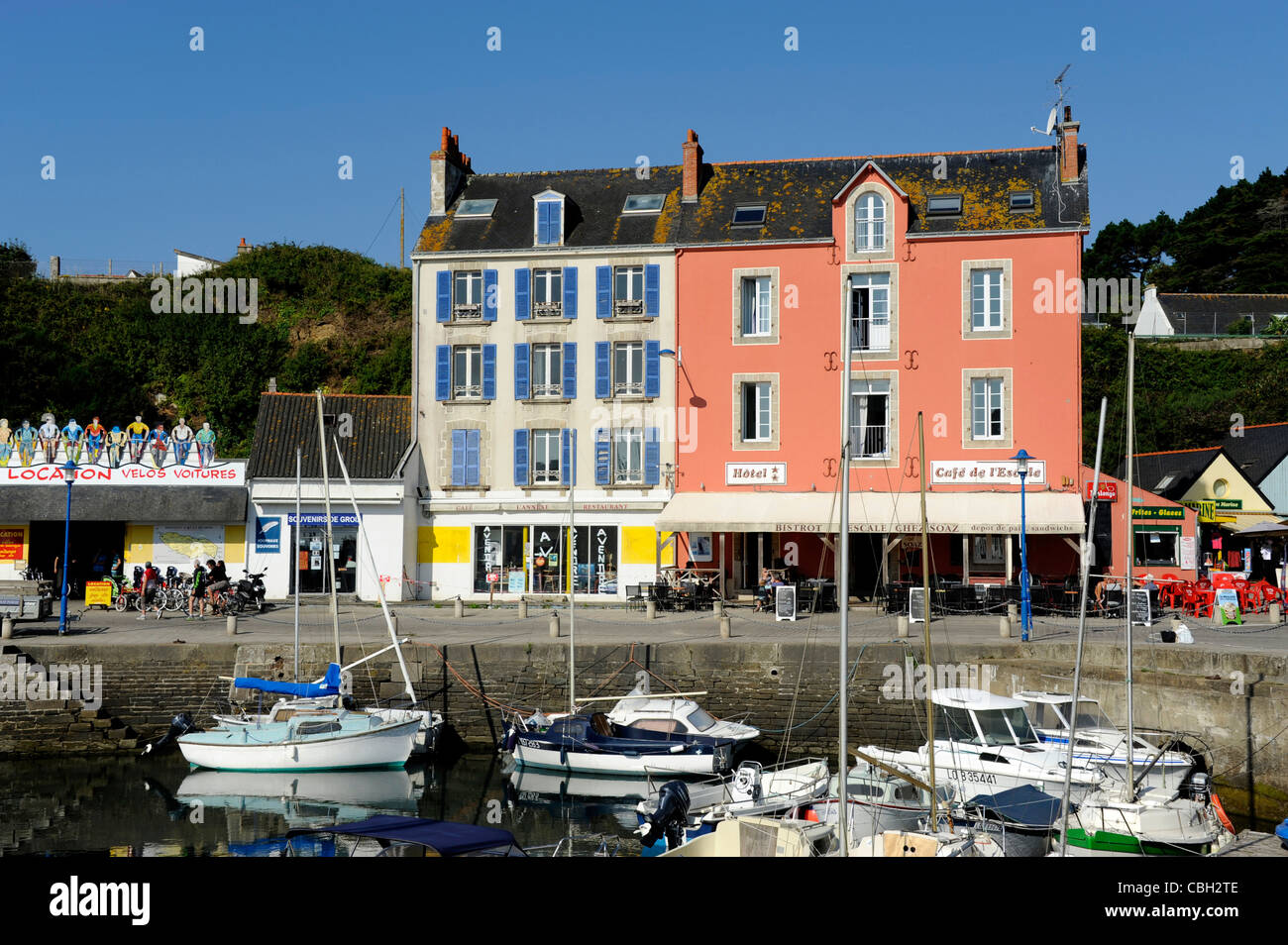 Port Tudy harbour,Ile de Groix,Island,Morbihan,Bretagne,Brittany,France ...