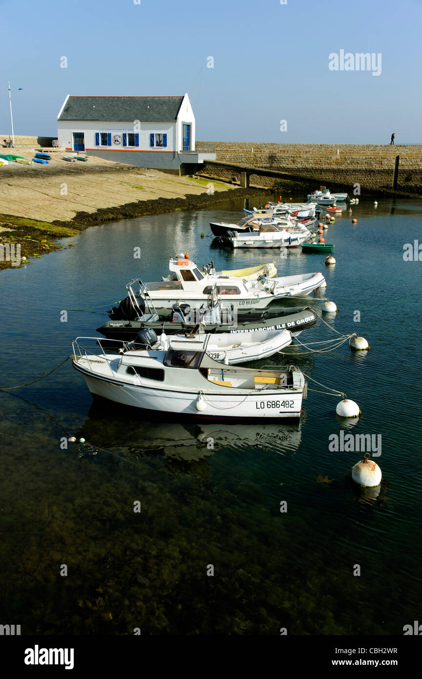 Port Tudy harbour,Ile de Groix,Island,Morbihan,Bretagne,Brittany,France ...