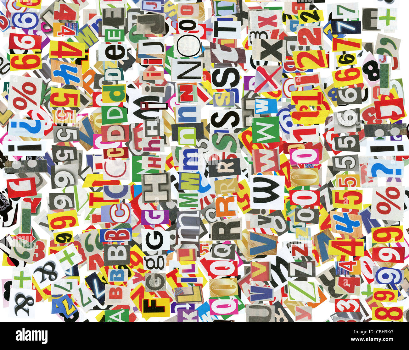 Newspaper print cuttings alphabet hi-res stock photography and images ...
