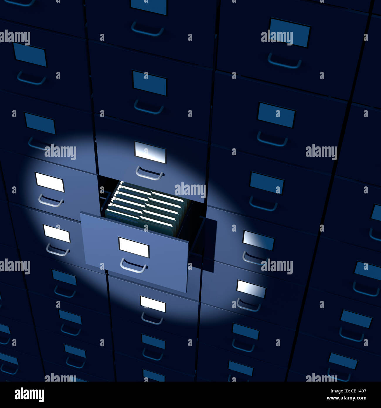 File cabinet drawer full of files as an endless bureaucracy Stock Photo ...