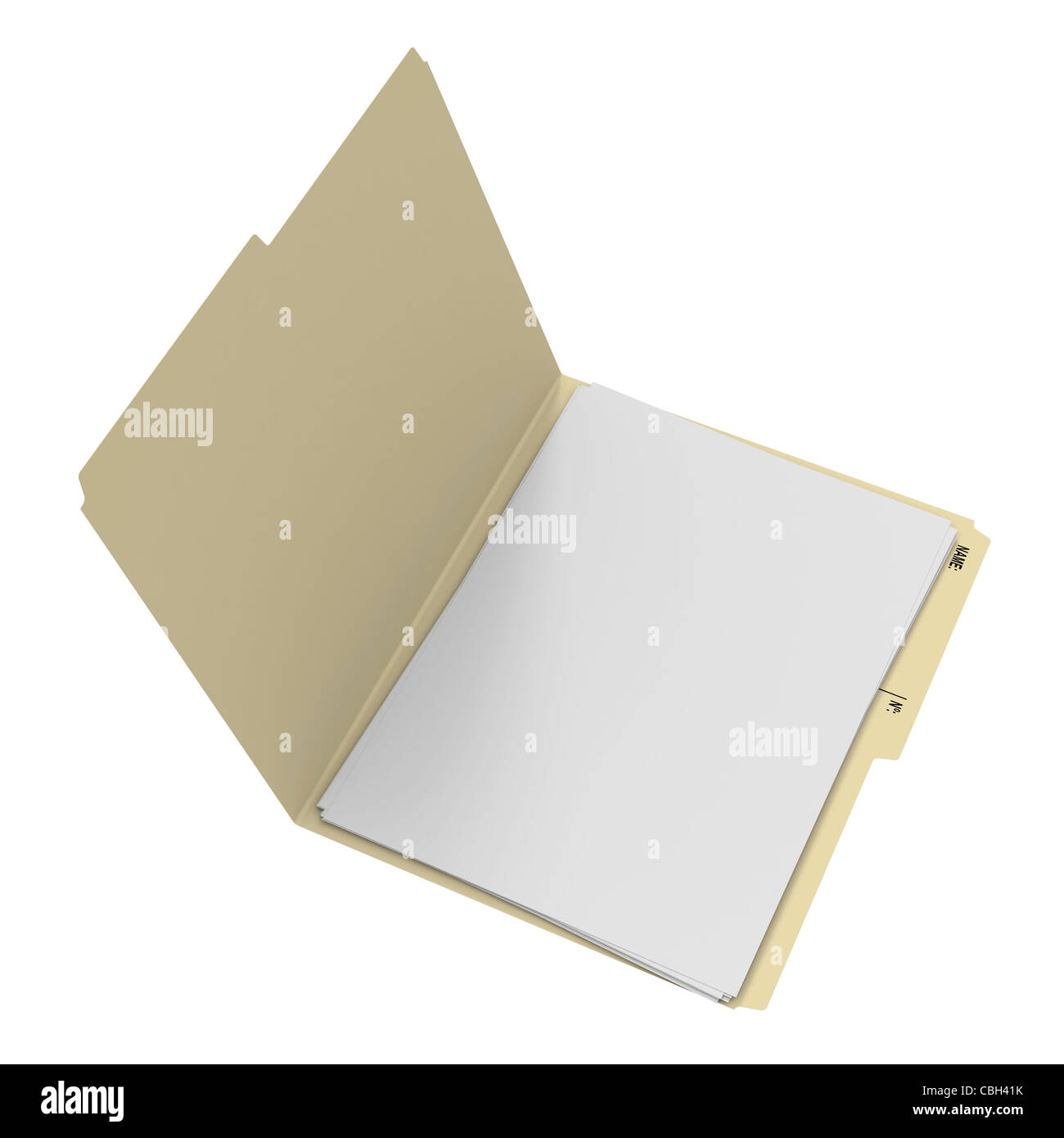 Open manila folder on white background Stock Photo - Alamy Open manila folder on white background Stock Photo - Alamy