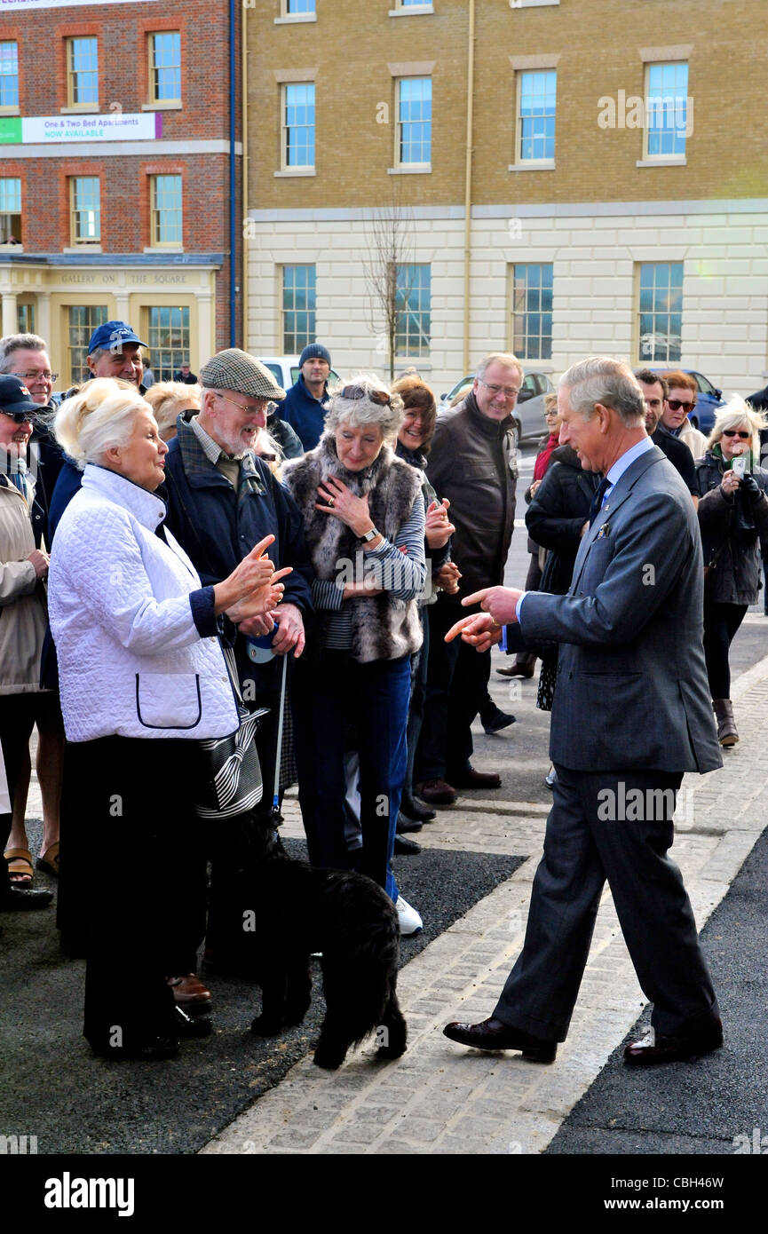 Prince Charles greets locals outside Waitrose Poundbury Stock Photo - Alamy
