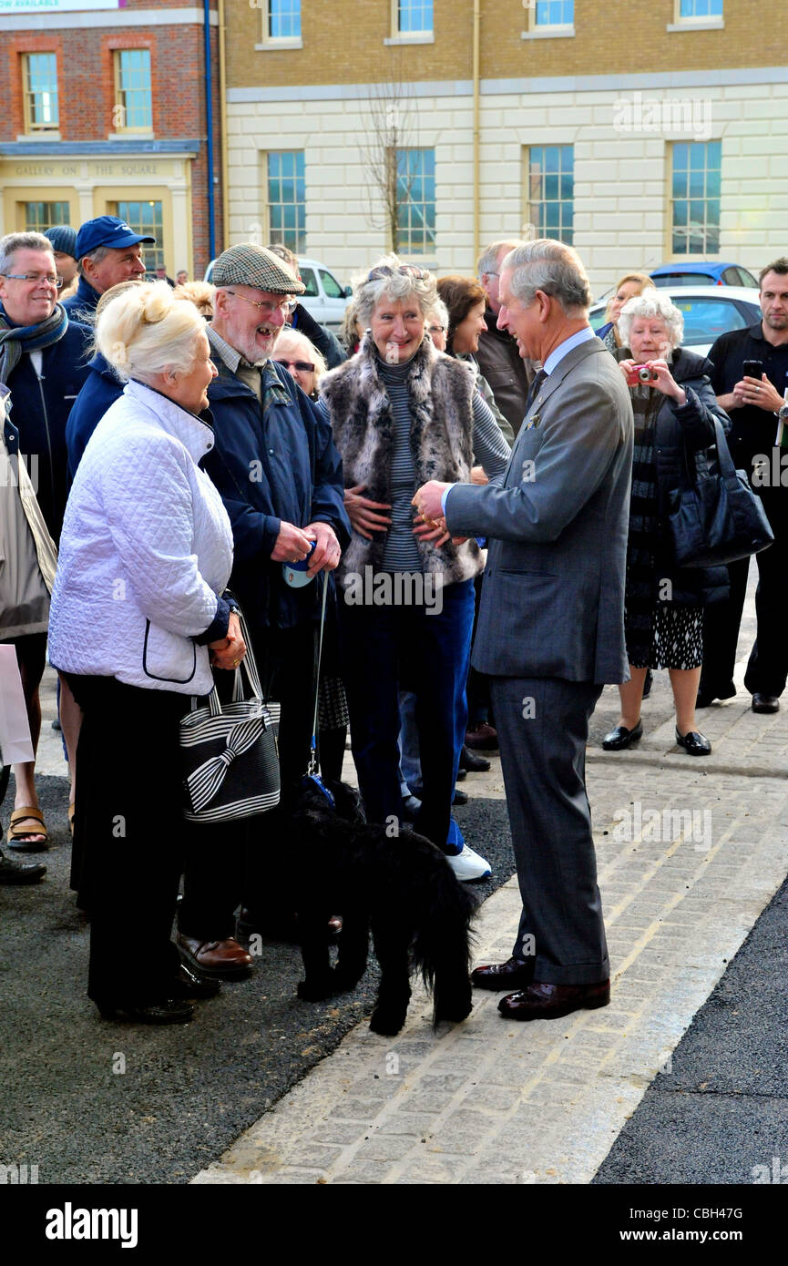 Prince Charles greets locals outside Waitrose Poundbury Stock Photo - Alamy