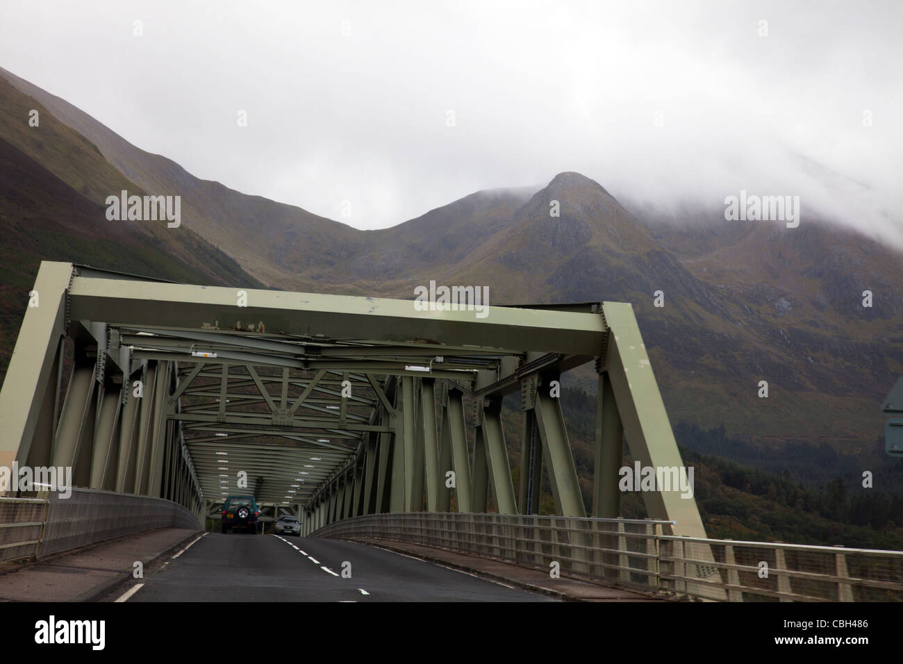 Wrought iron bridge on road from Fort William to Oban, Scotland. Connel ...