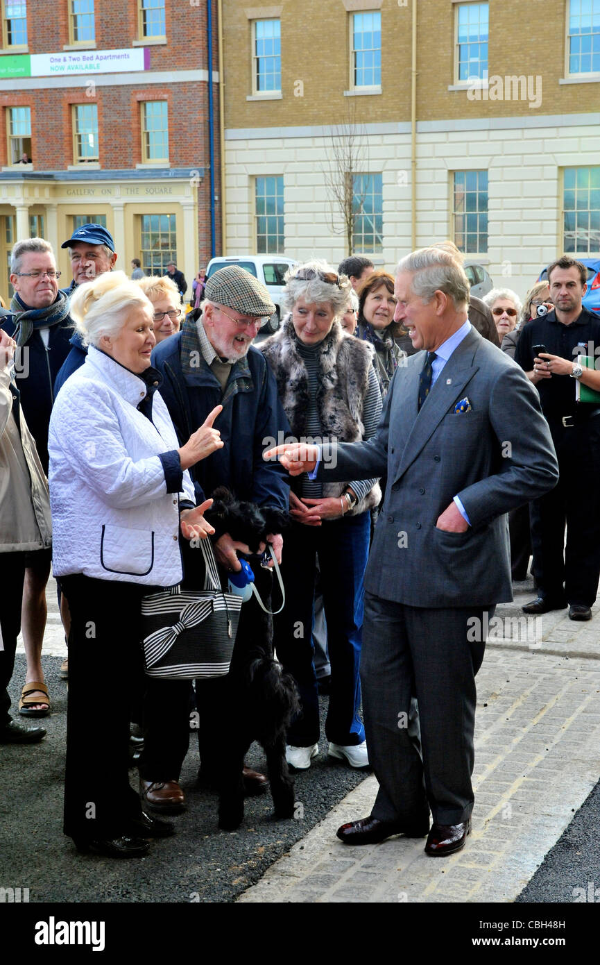 Prince Charles greets locals outside Waitrose Poundbury Stock Photo - Alamy