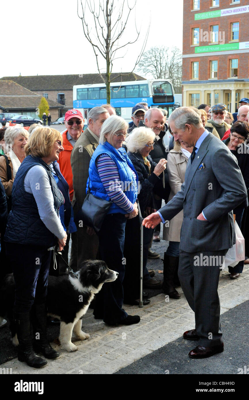 Prince Charles greets locals outside Waitrose Poundbury Stock Photo - Alamy