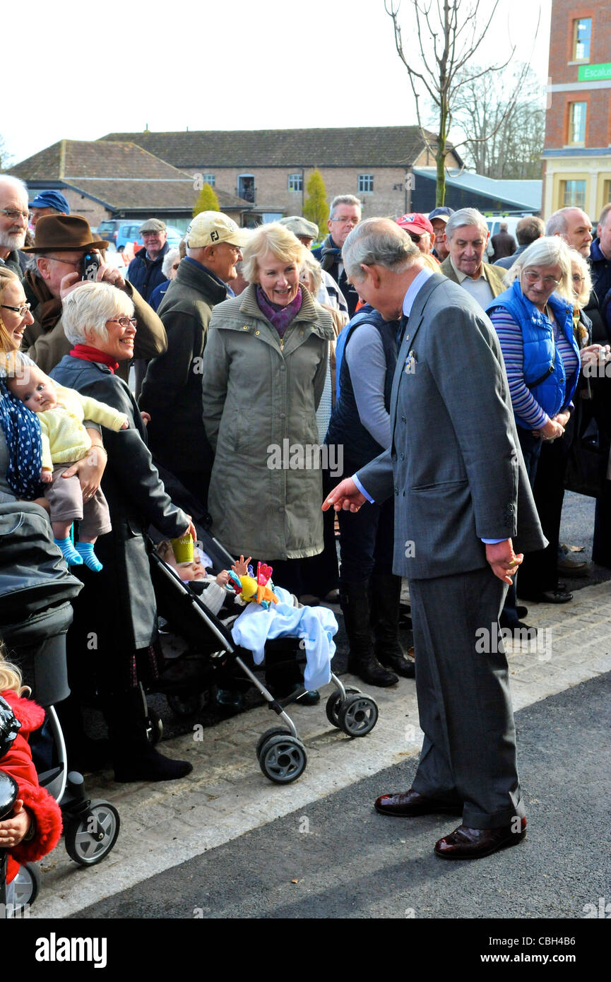 Prince Charles greets locals outside Waitrose Poundbury Stock Photo - Alamy