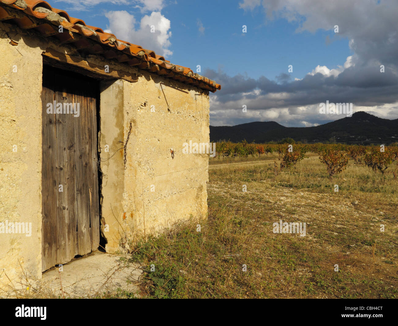 A cabanon at a vineyard at Rasteau, Vaucluse, Provence, France Stock ...