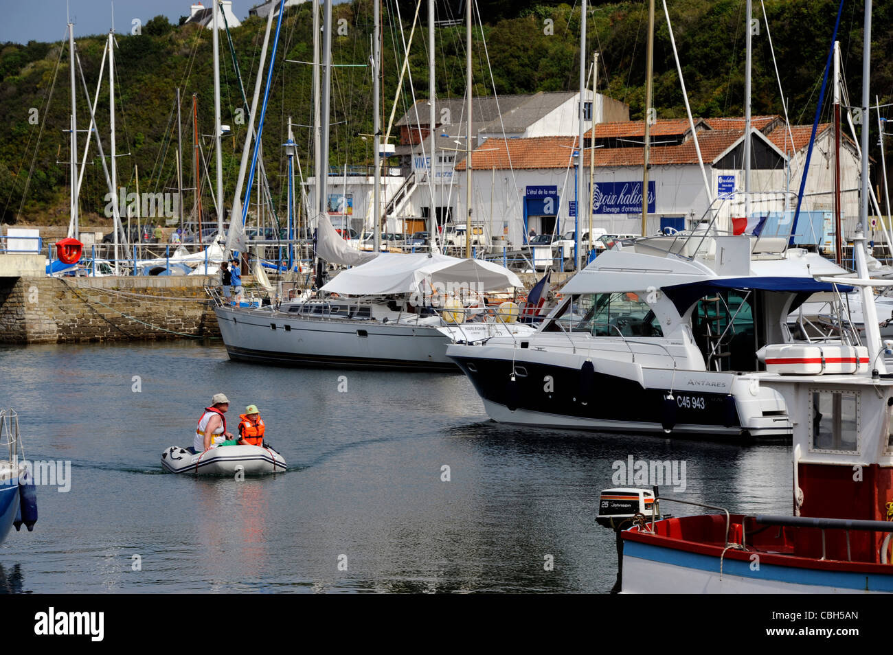 Port Tudy harbour,Ile de Groix,Island,Morbihan,Bretagne,Brittany,France ...