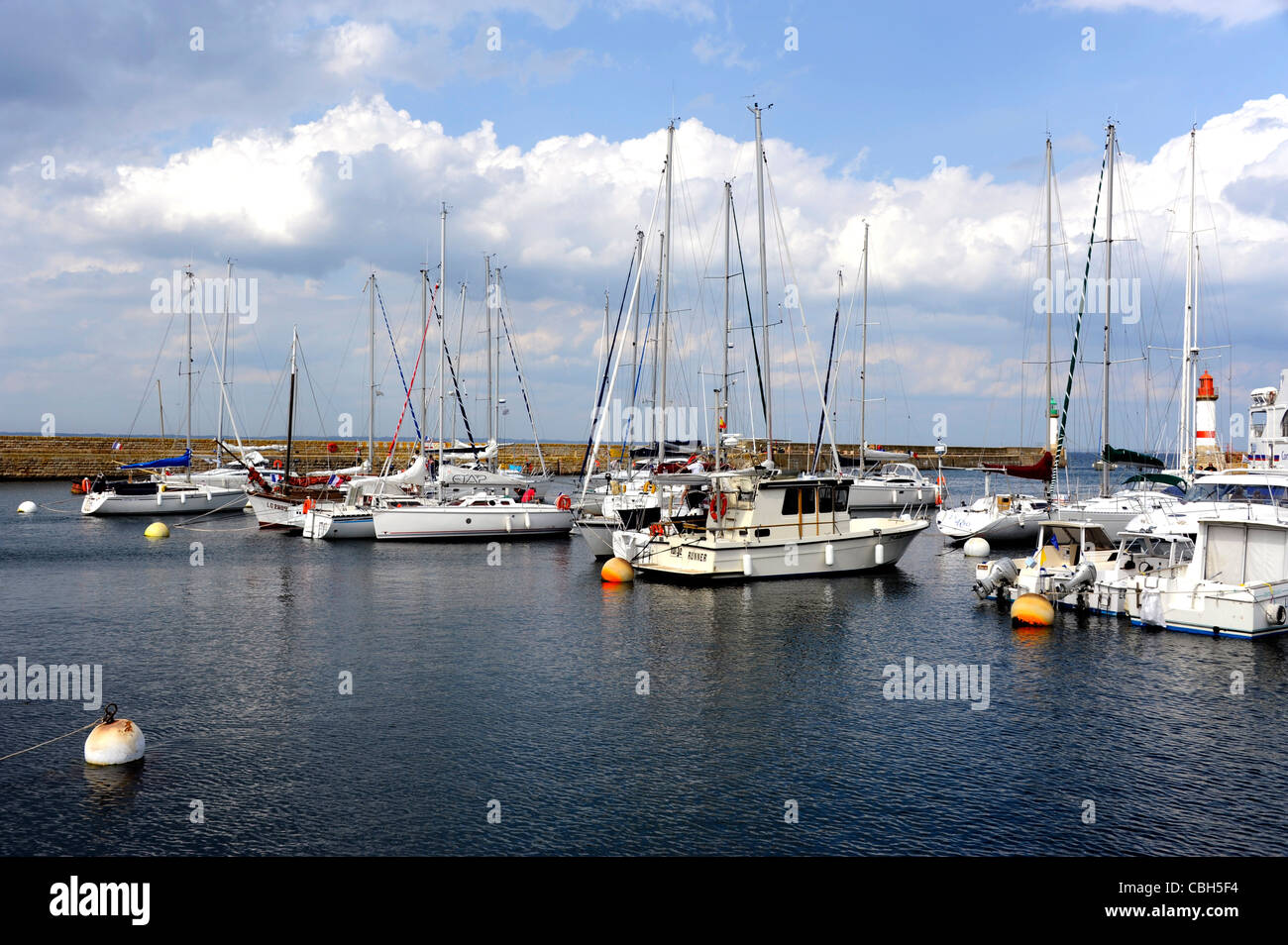 Port Tudy harbour,Ile de Groix,Island,Morbihan,Bretagne,Brittany,France ...