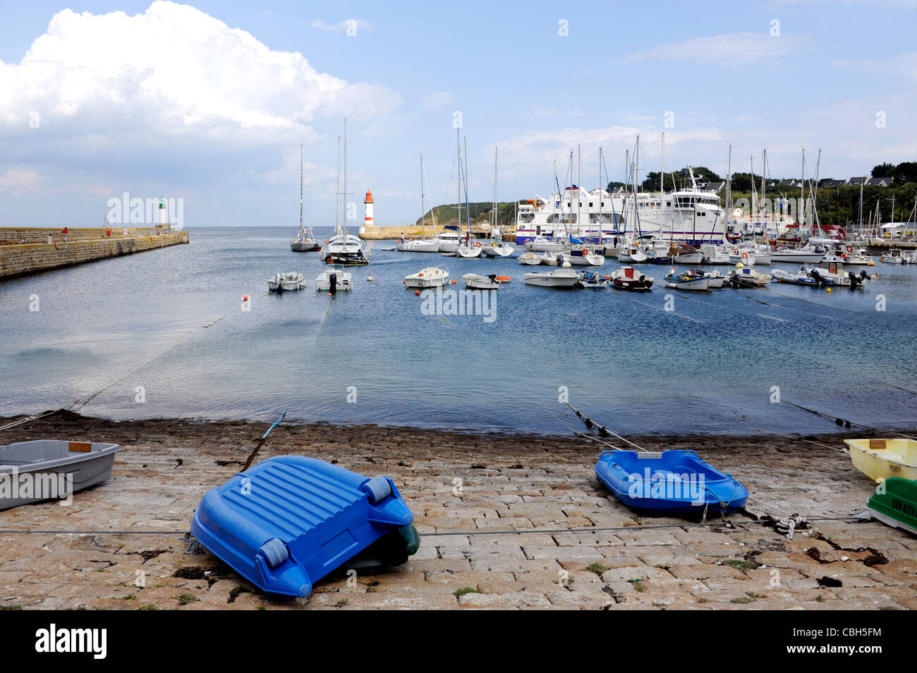 Port Tudy harbour,Ile de Groix,Island,Morbihan,Bretagne,Brittany,France ...