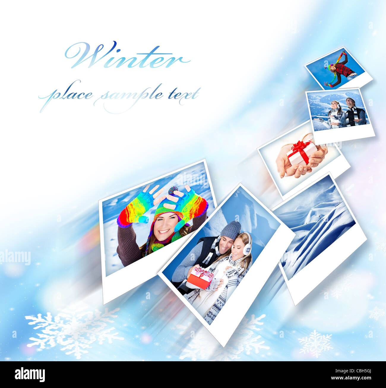 Winter photo collage border hi-res stock photography and images - Alamy