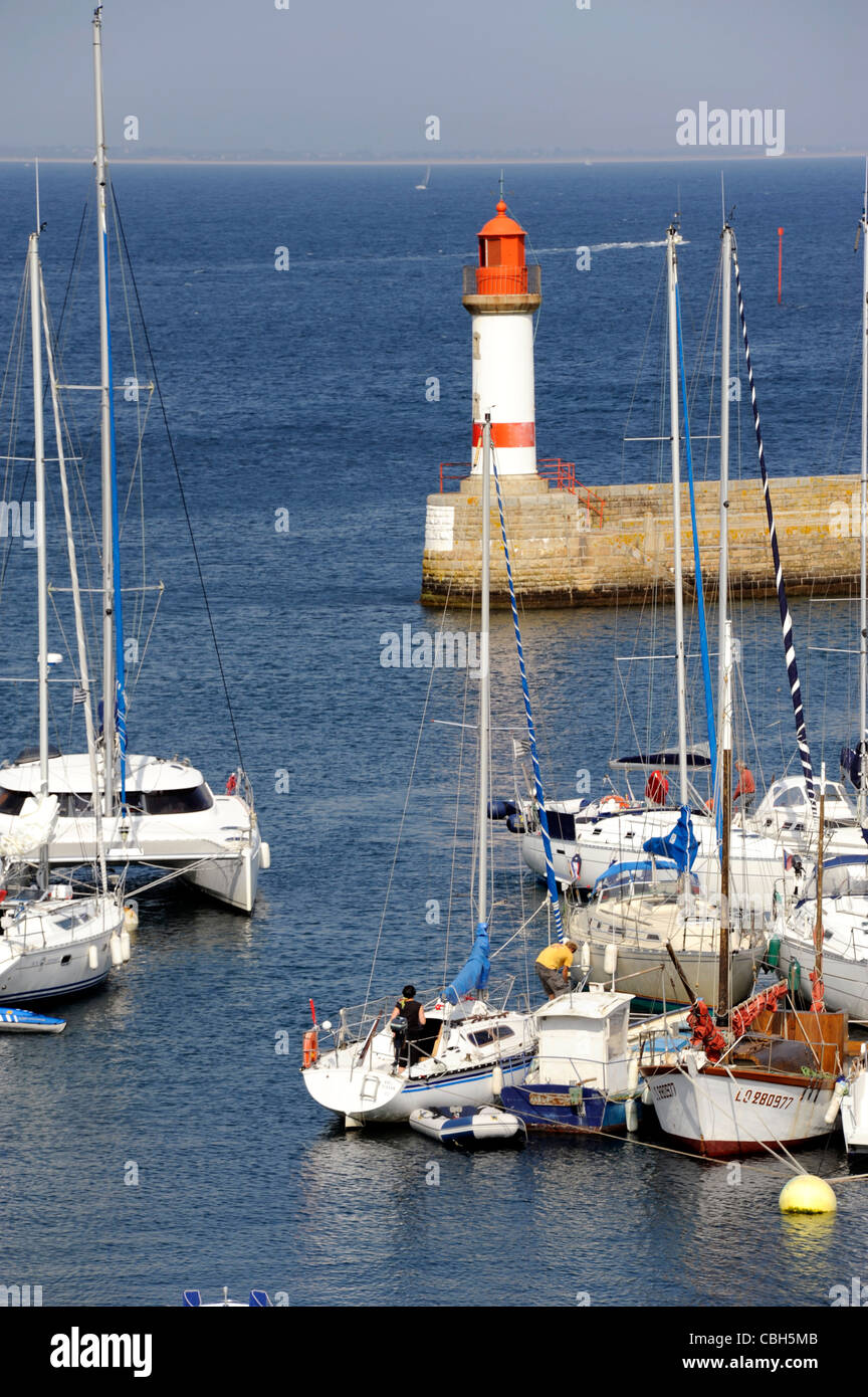 Port Tudy harbour,Ile de Groix,Island,Morbihan,Bretagne,Brittany,France ...